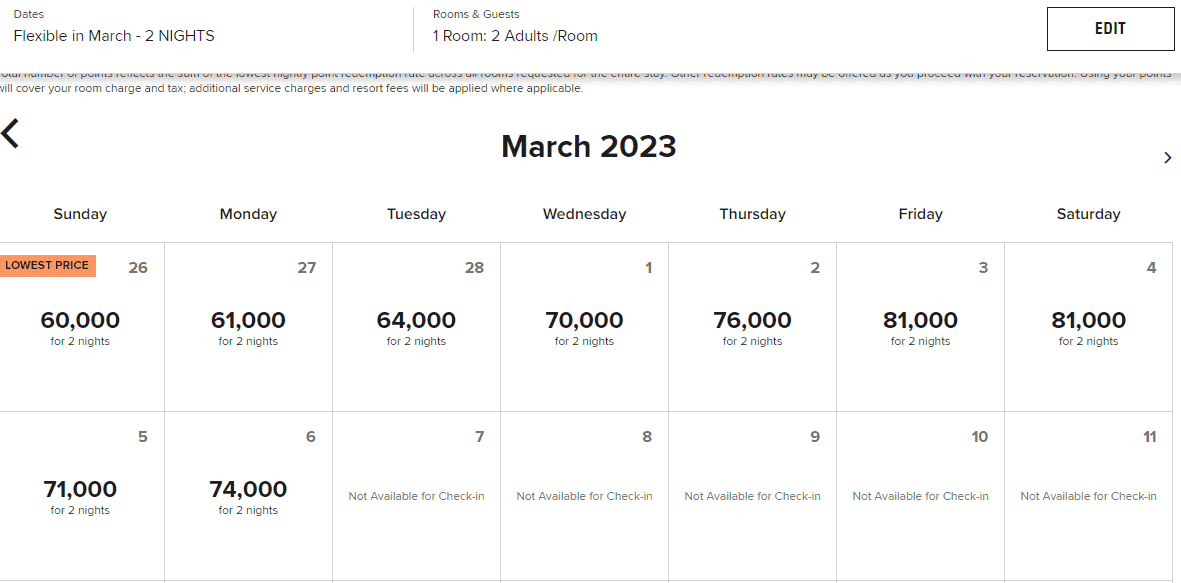 Find Marriott Best Points Redemption Rate - PointsMath