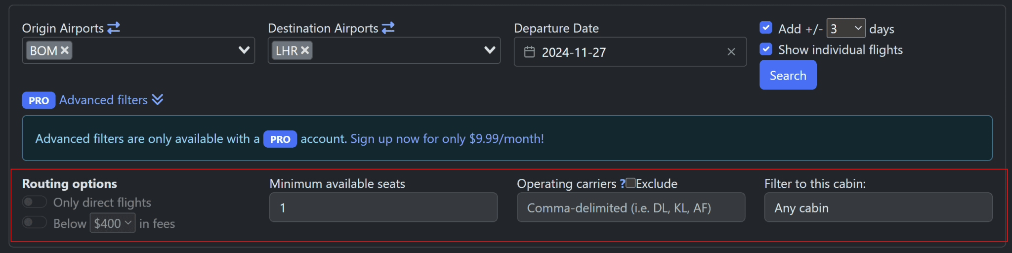 Ultimate Guide on using Seats.Aero Award Flight Search - Points Math