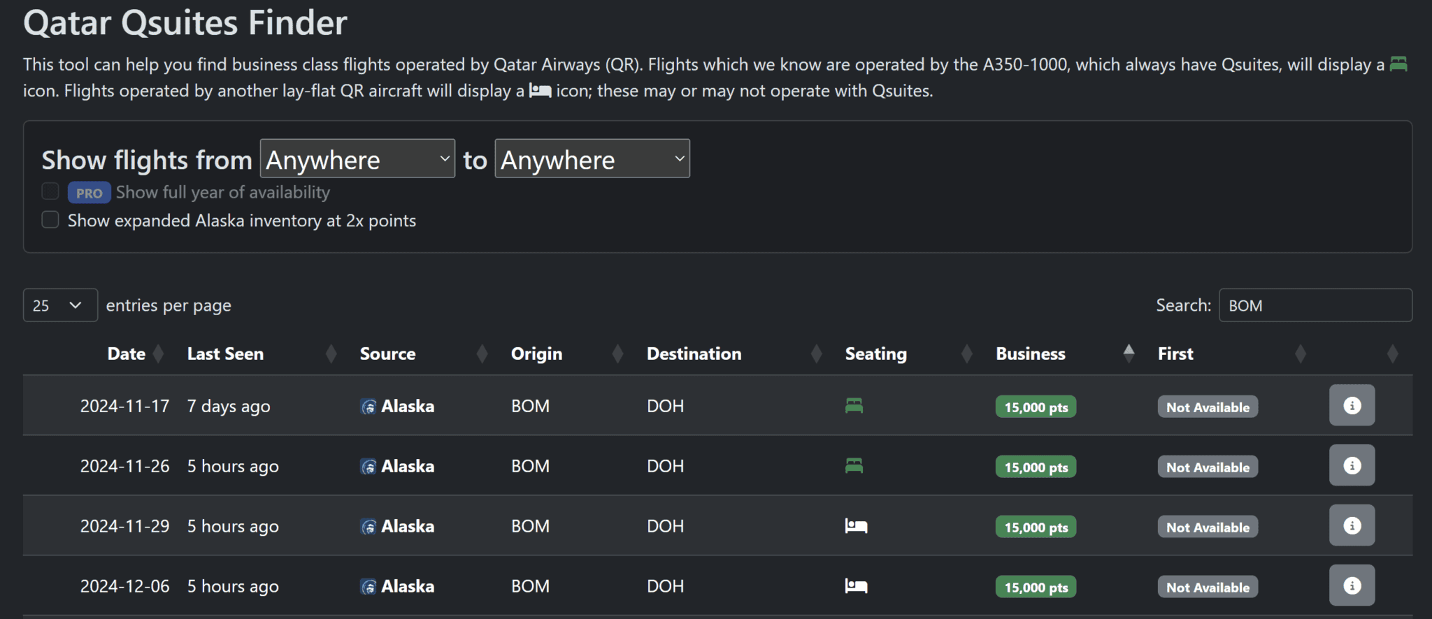 Ultimate Guide on using Seats.Aero Award Flight Search - Points Math