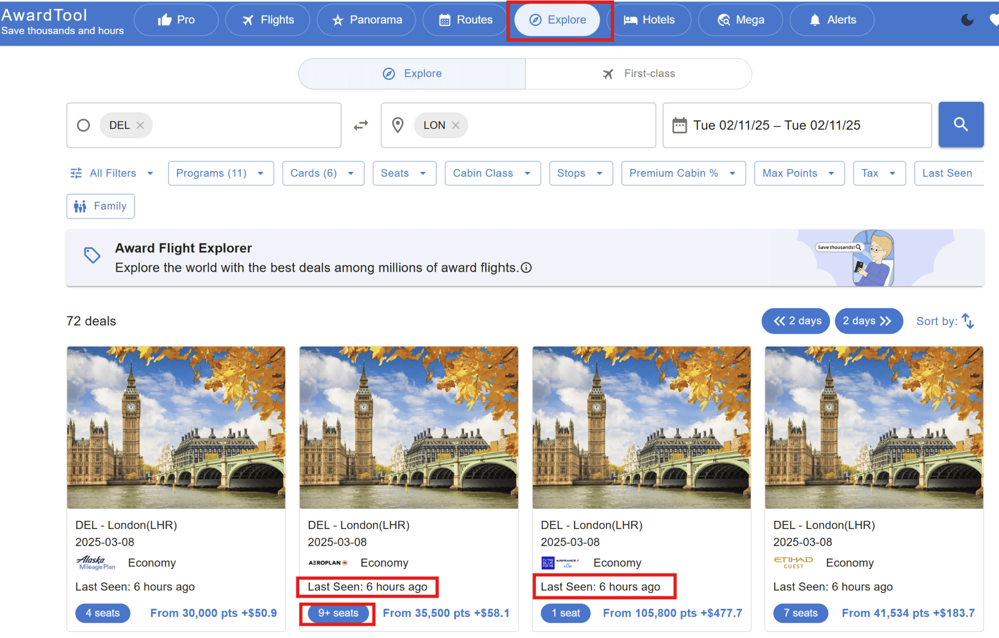 AwardTool: A Handy Award Search Tool - Points Math
