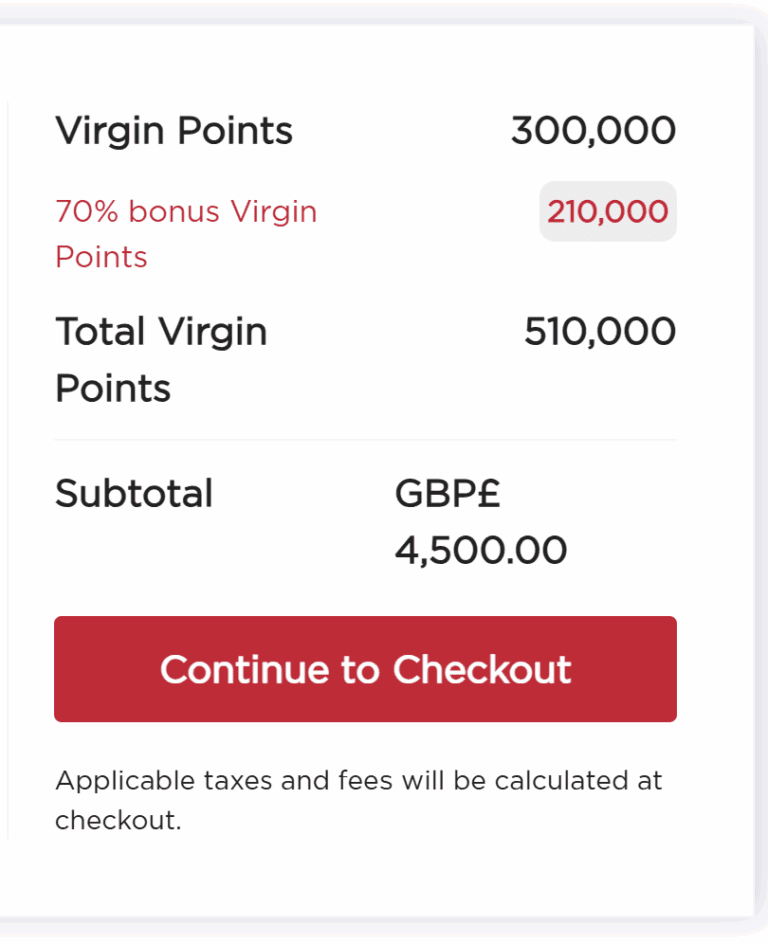 Buy Virgin Points Offer [Up to 70% Bonus Points] | PointsMath